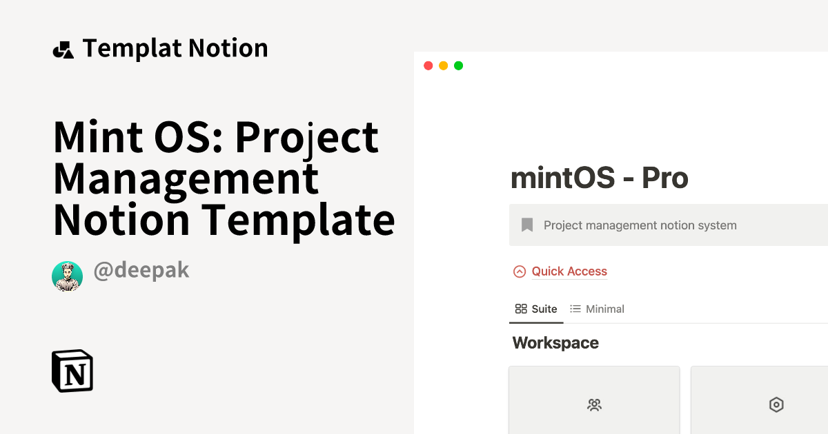 Templat Mint OS: Project Management Notion Template | Notion Marketplace