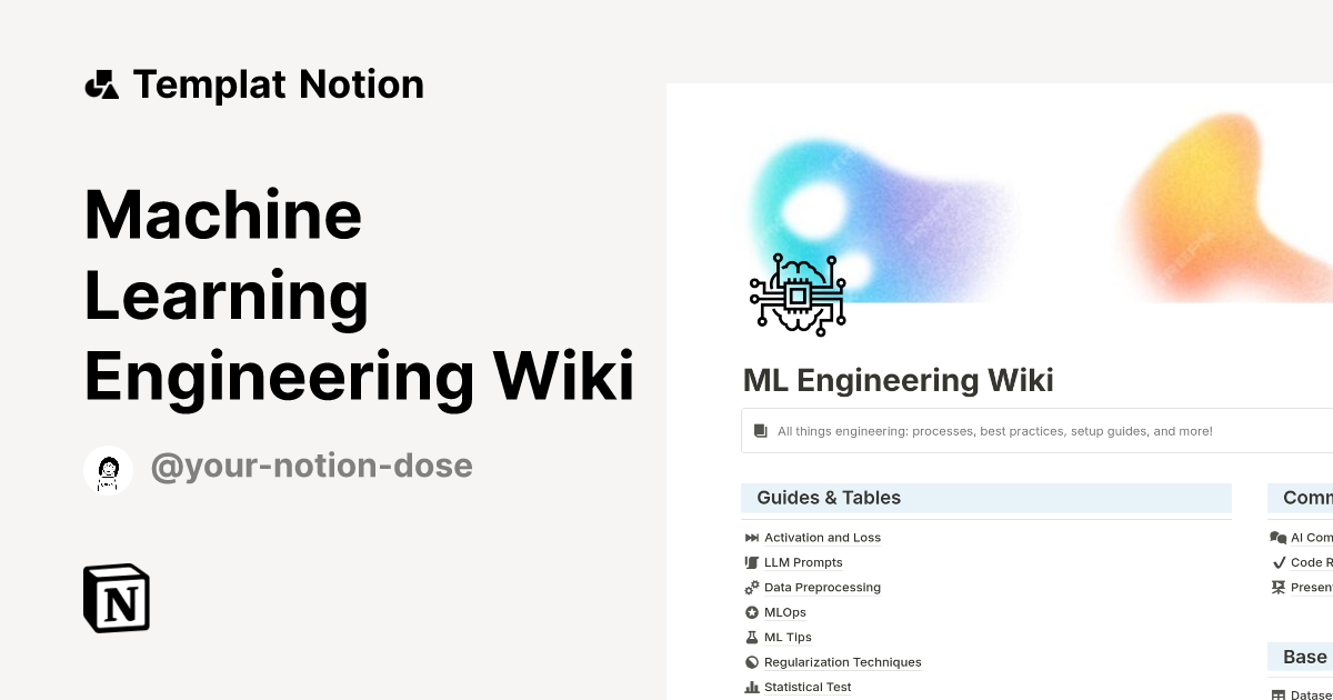 Templat Machine Learning Engineering Wiki | Notion Marketplace
