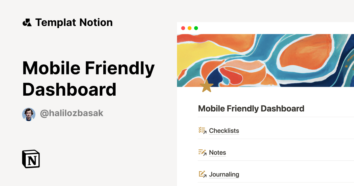 Templat Mobile Friendly Dashboard | Notion Marketplace