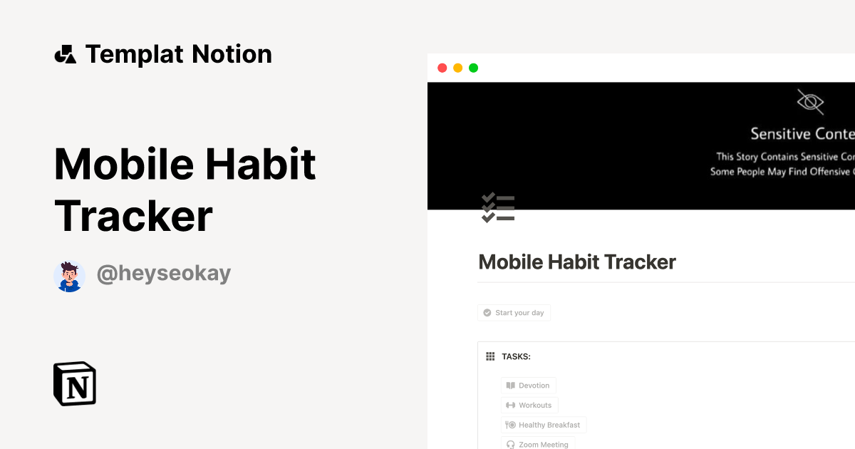 Templat Mobile Habit Tracker | Notion Marketplace