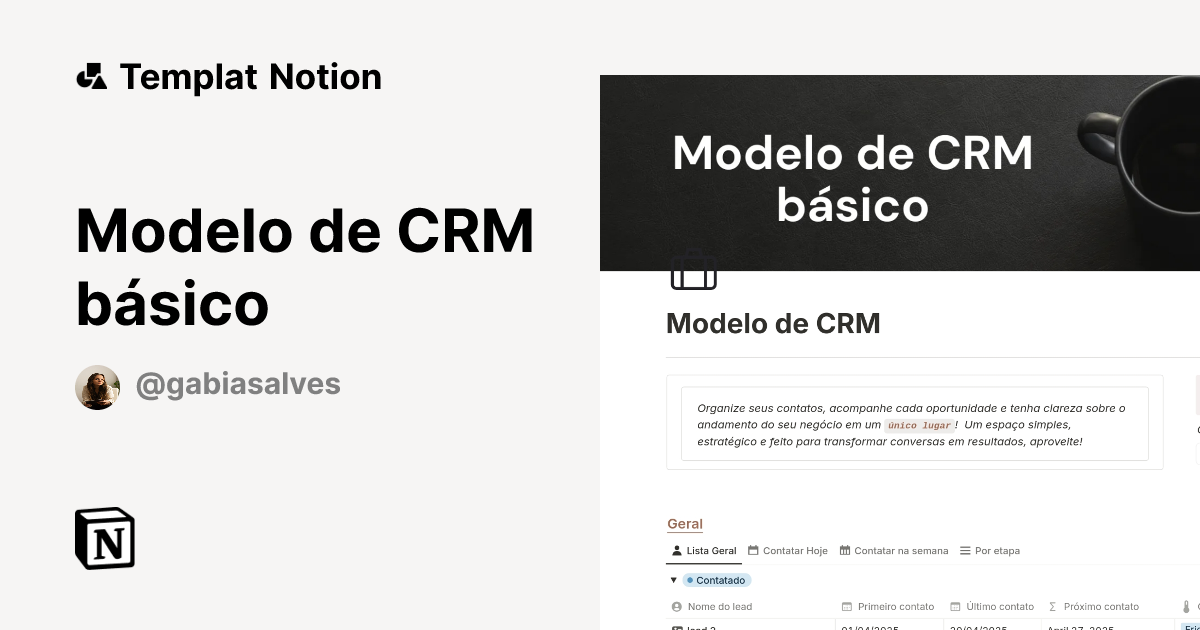 Templat Modelo de CRM básico | Notion Marketplace