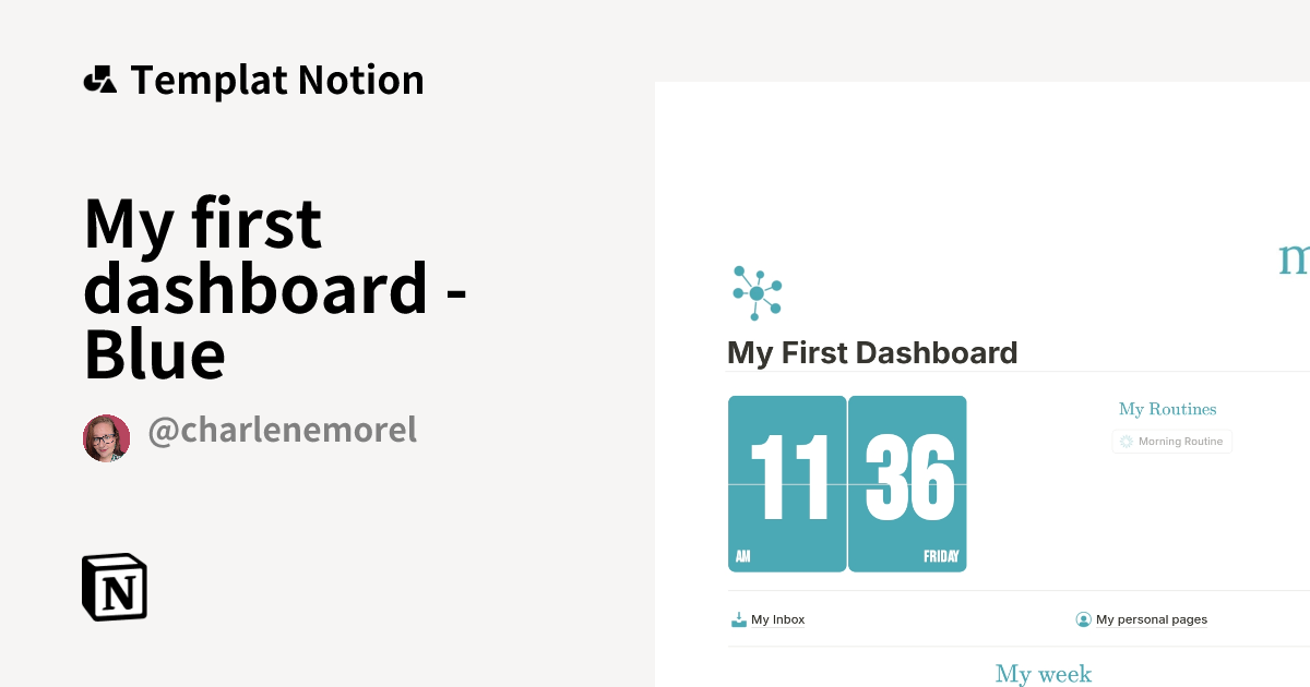 Templat My first dashboard - Blue | Notion Marketplace