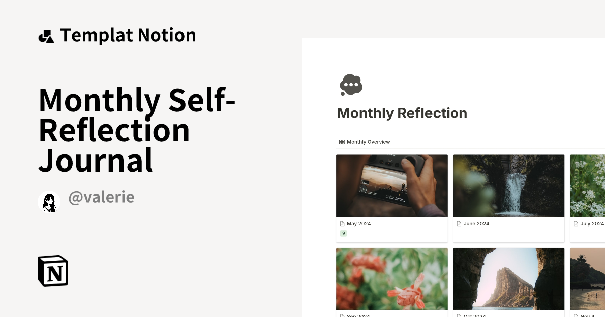 Templat Monthly Self-Reflection Journal | Notion Marketplace
