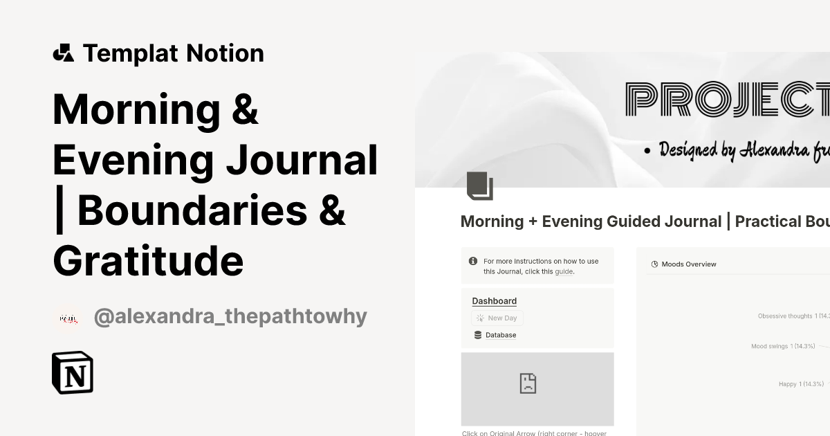 Morning & Evening Journal | Boundaries & Gratitude Templat oleh The ...