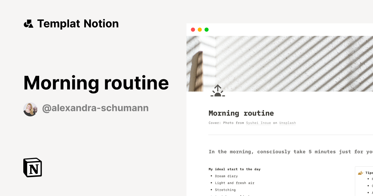 Templat Morning routine | Notion Marketplace