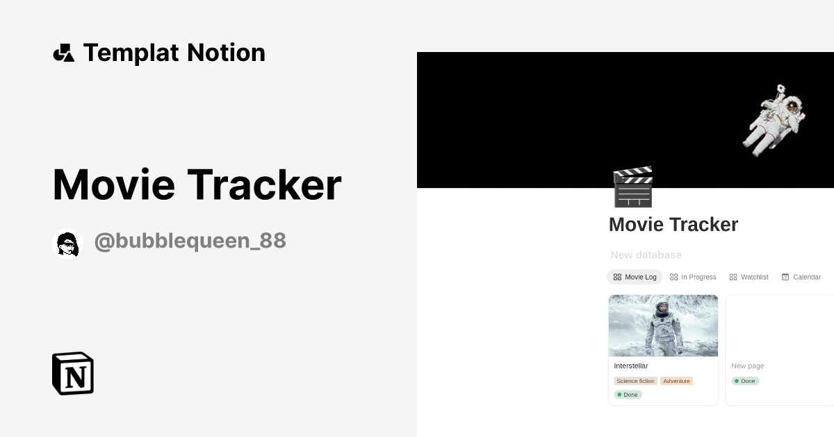 Templat Movie Tracker | Notion Marketplace