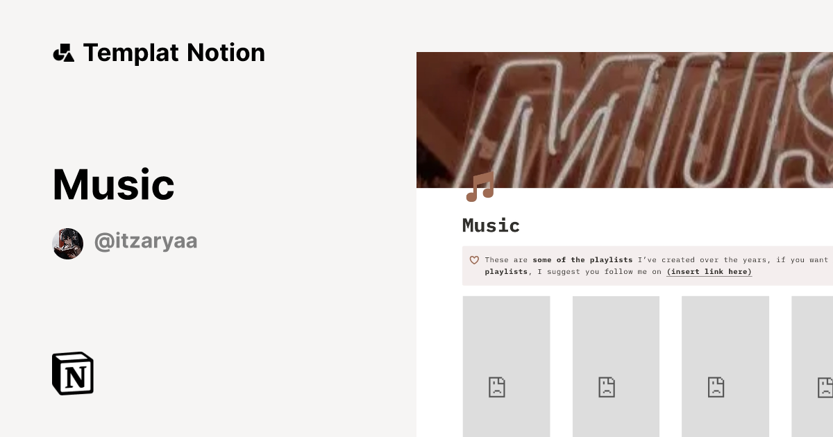 Templat Music | Notion Marketplace