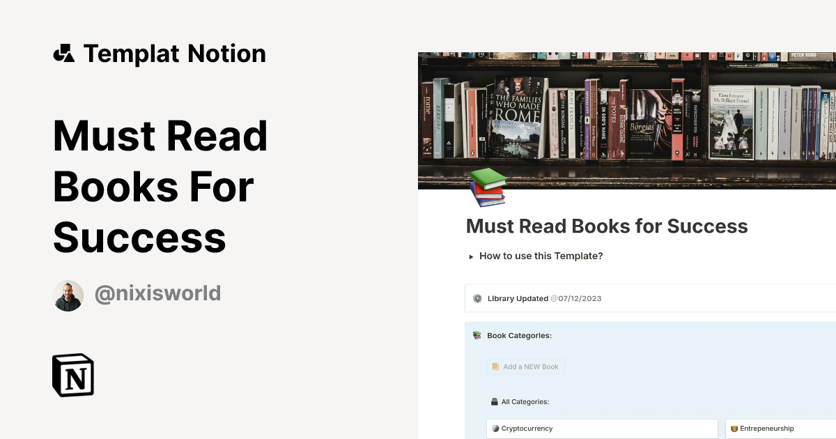 Templat Must Read Books For Success | Notion Marketplace