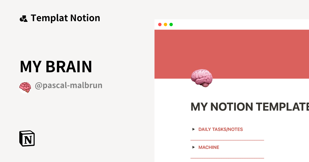 Templat MY BRAIN | Notion Marketplace