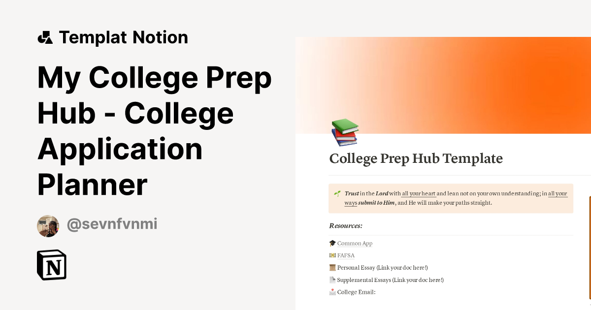 My College Prep Hub - College Application Planner Templat oleh ...