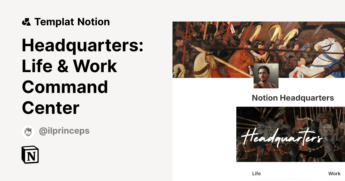 Headquarters: Life & Work Command Center Templat oleh Menaחem Berrebi | Notion Marketplace