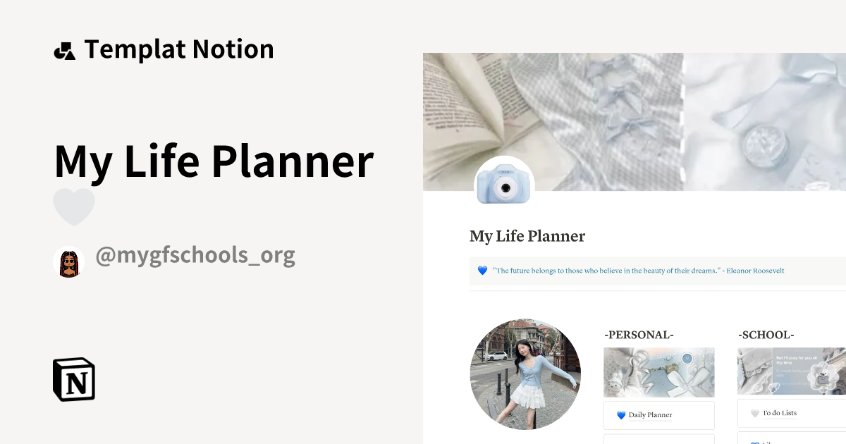 Templat My Life Planner🤍 | Notion Marketplace