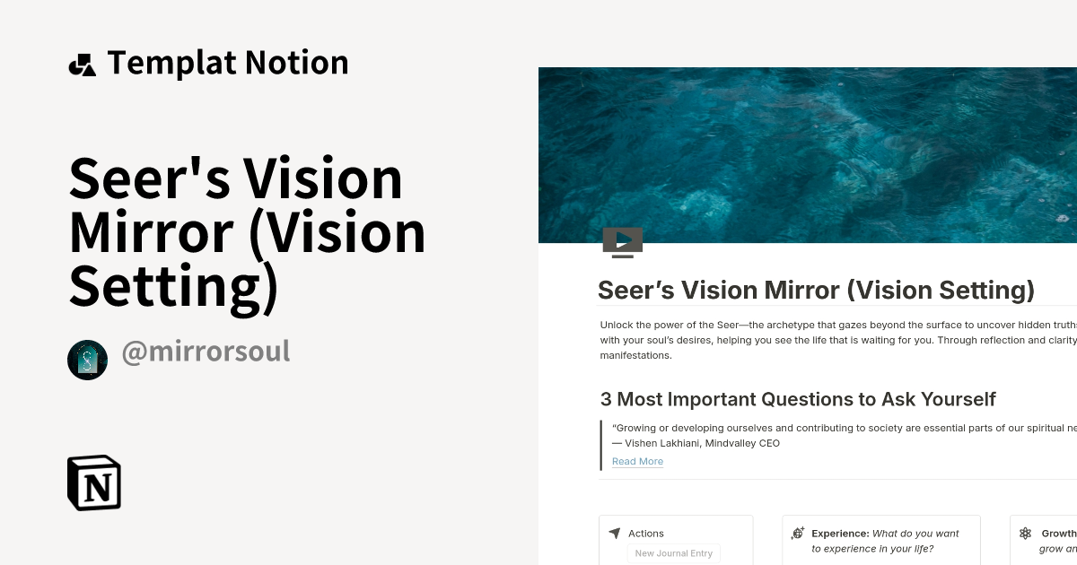 Templat Seer's Vision Mirror (Vision Setting) | Notion Marketplace