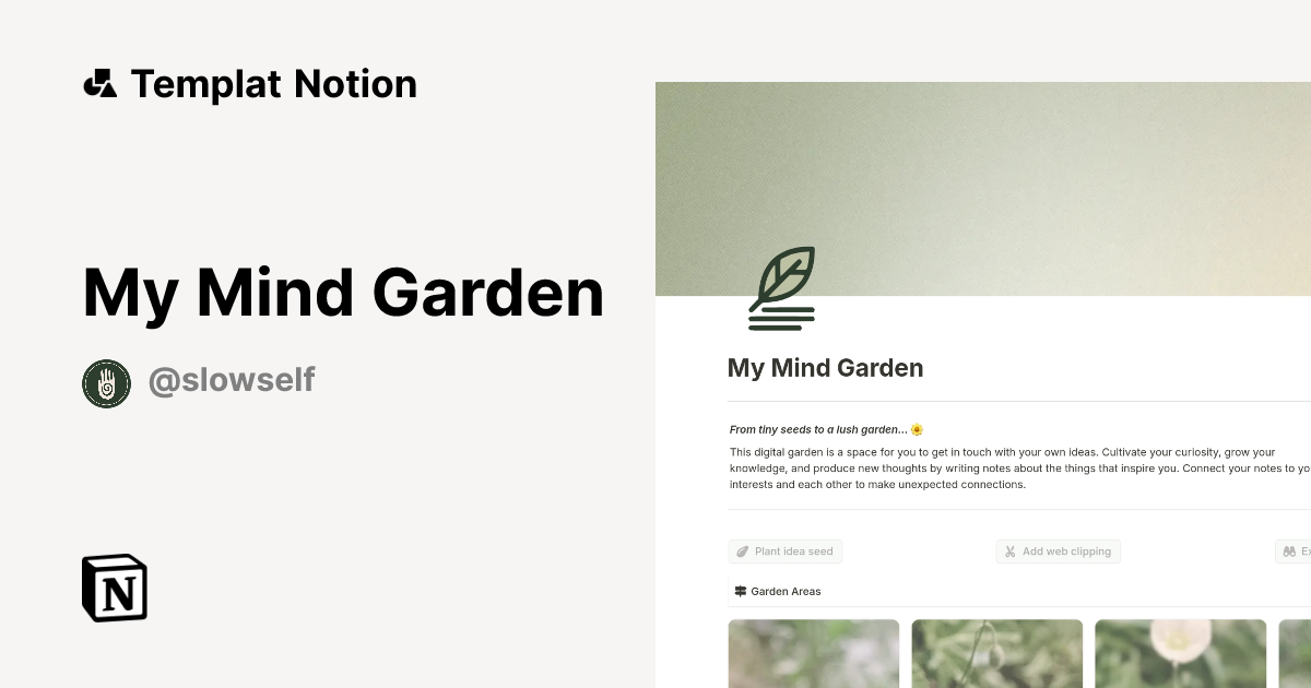 Templat My Mind Garden | Notion Marketplace