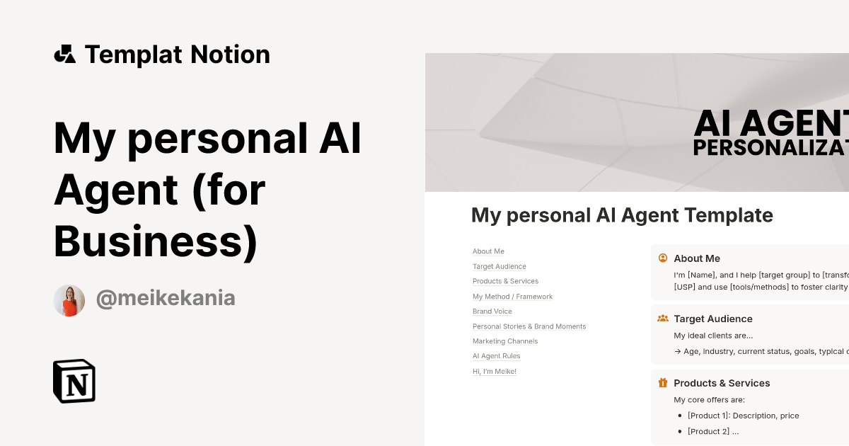 Templat My personal AI Agent (for Business) | Notion Marketplace