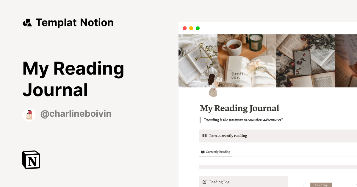 My Reading Journal Templat oleh Wonderfuel | Notion Marketplace