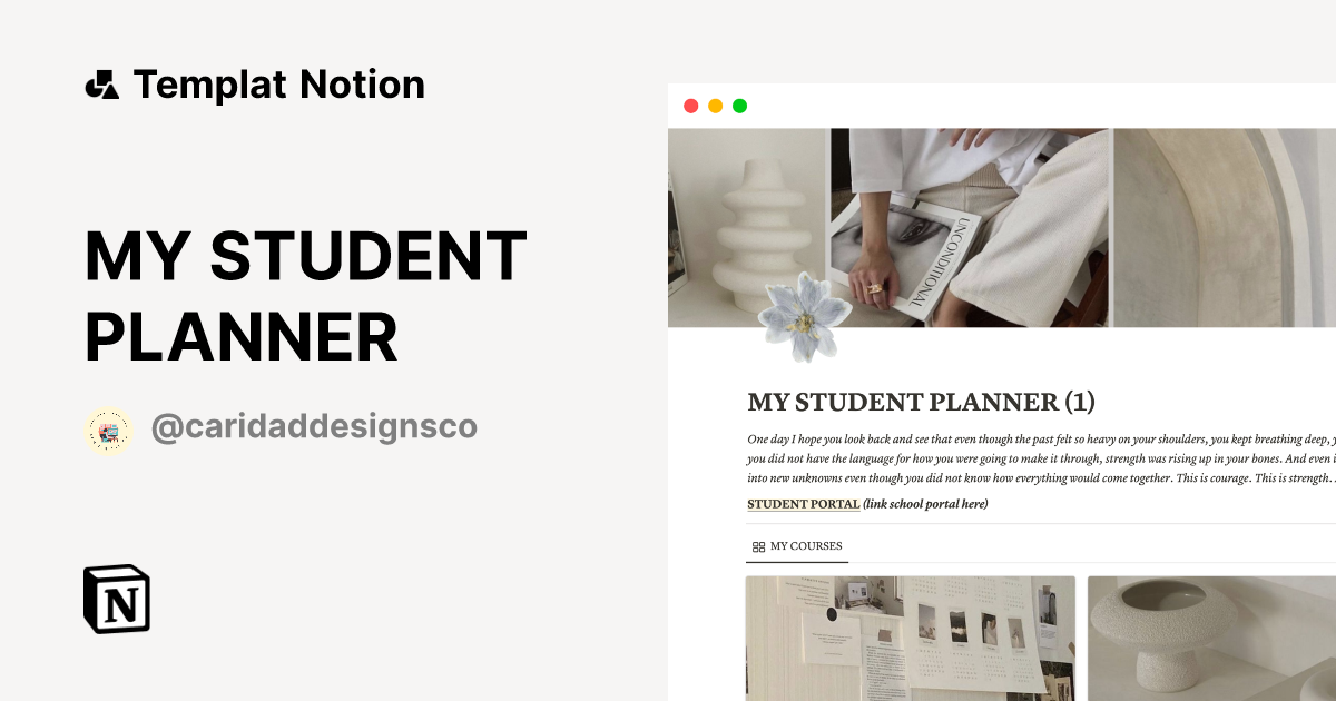 Templat MY STUDENT PLANNER | Notion Marketplace