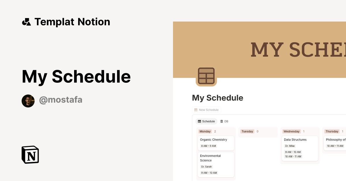 Templat My Schedule | Notion Marketplace