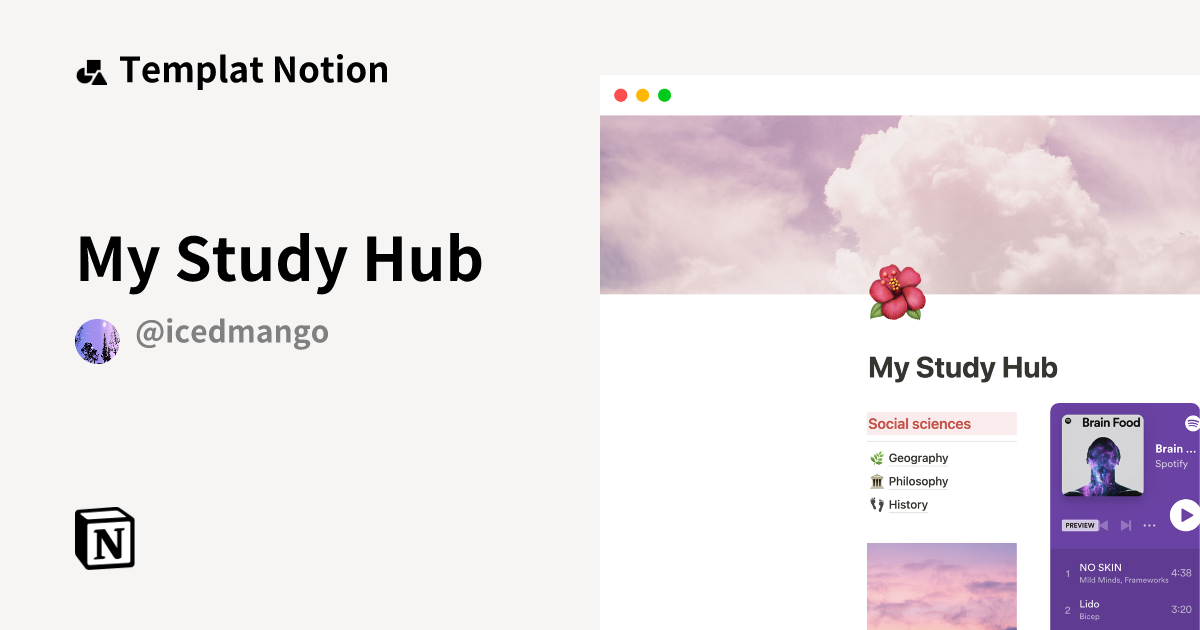 My Study Hub Templat oleh Iced Mango | Notion Marketplace
