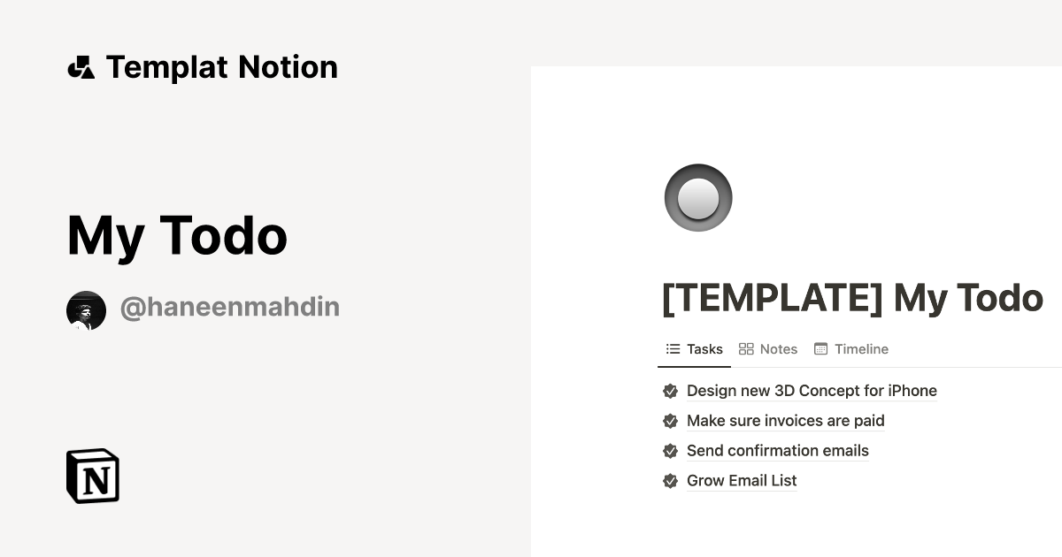 Templat My Todo | Notion Marketplace