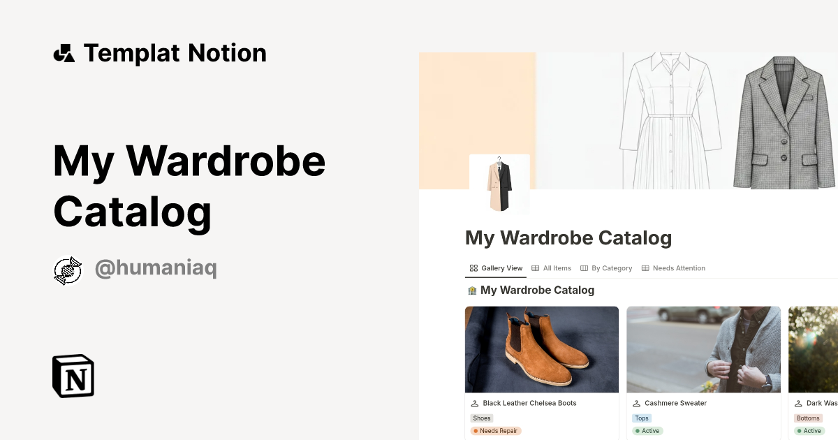 Templat My Wardrobe Catalog | Notion Marketplace