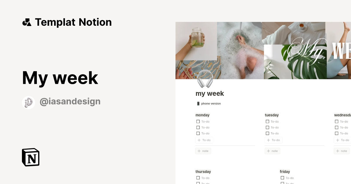 Templat My week | Notion Marketplace