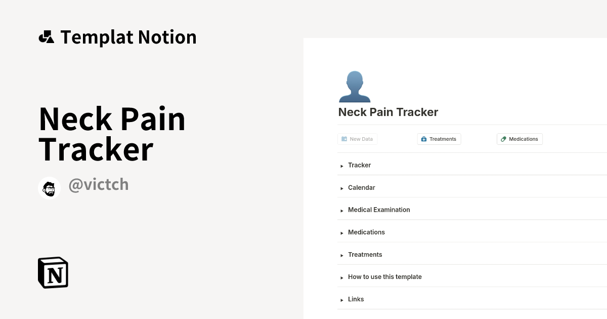 Neck Pain Tracker Templat oleh victch | Notion Marketplace