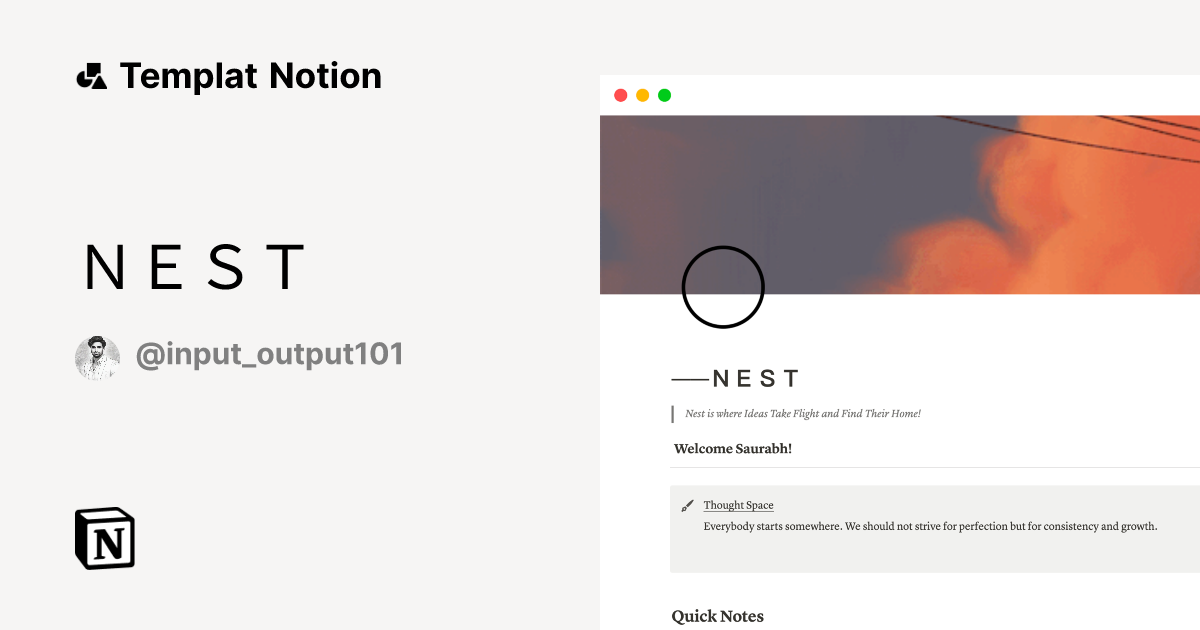 Templat NEST | Notion Marketplace