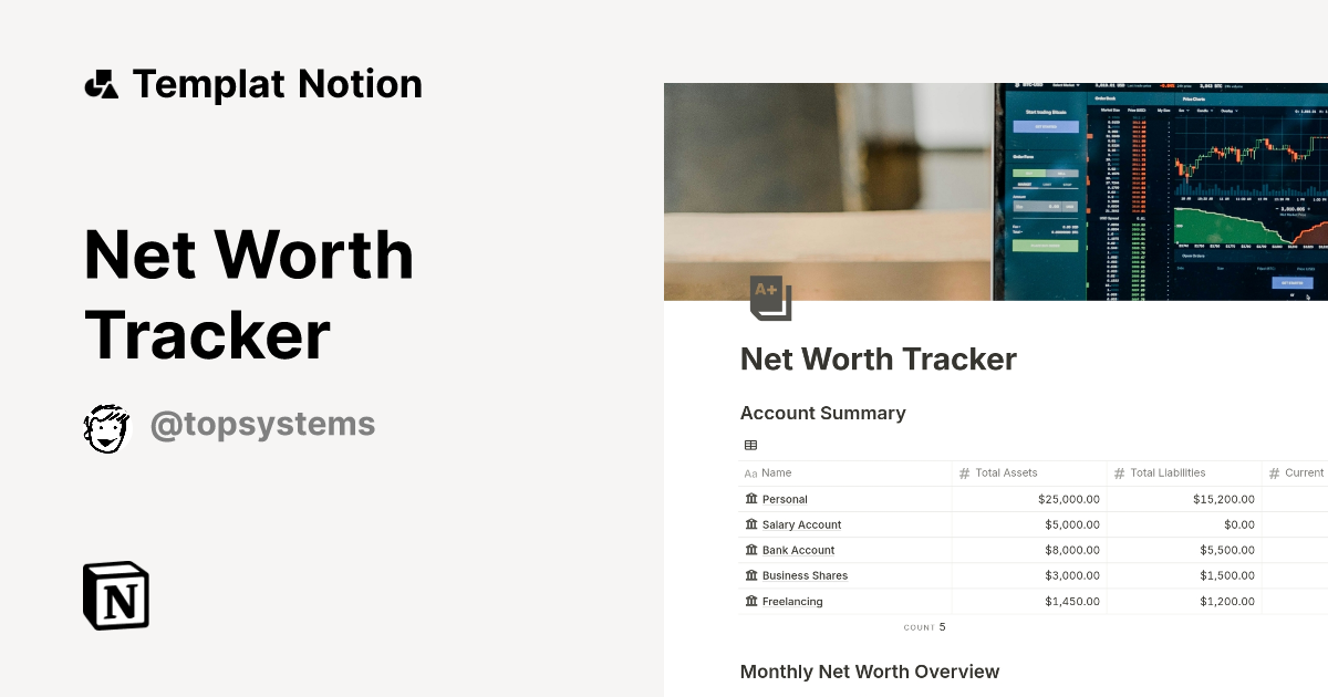 Templat Net Worth Tracker | Notion Marketplace