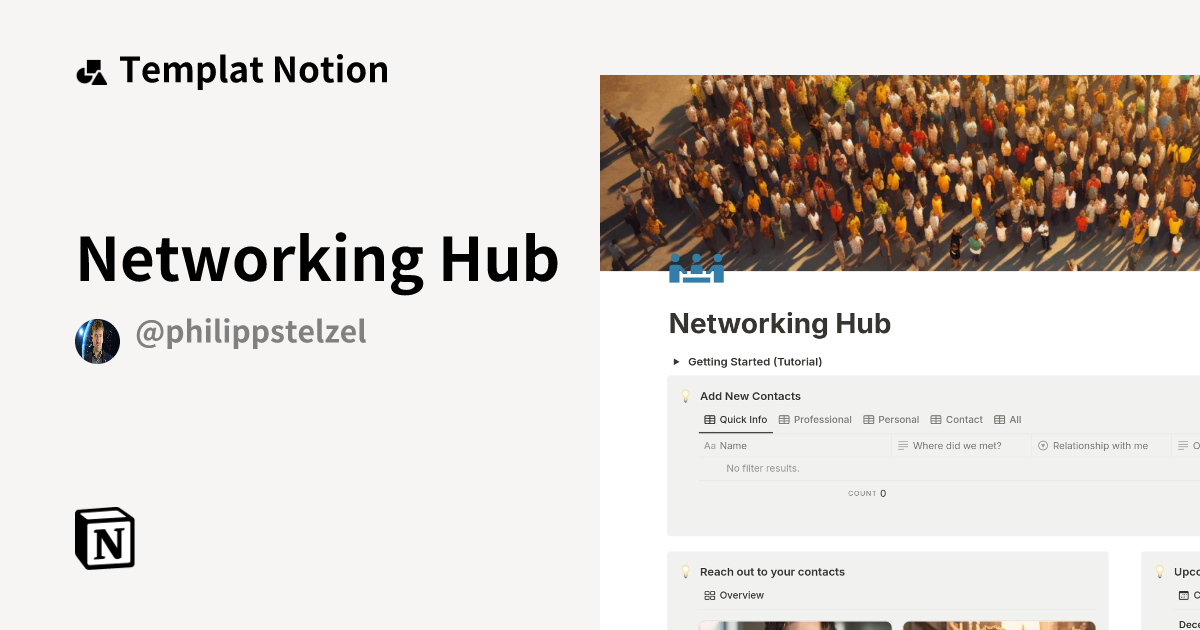 Templat Networking Hub | Notion Marketplace