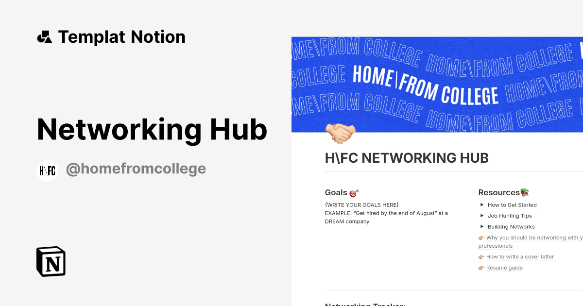 Templat Networking Hub | Notion Marketplace