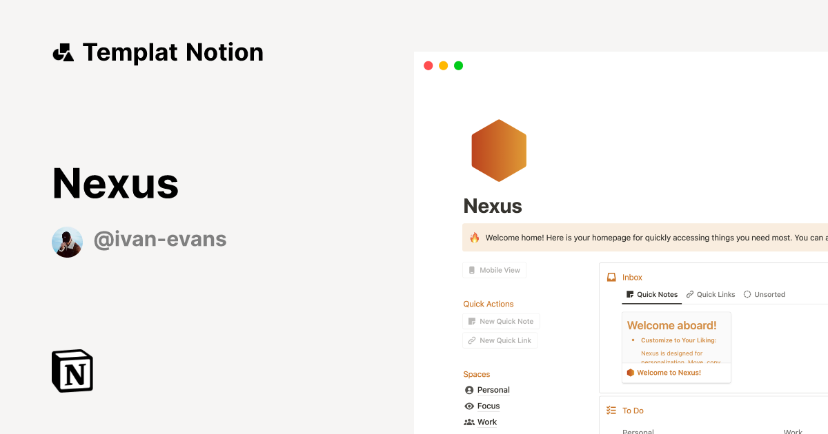 Templat Nexus | Notion Marketplace