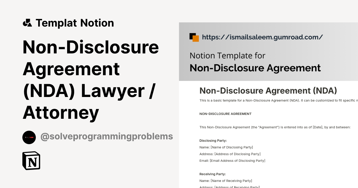 Non-Disclosure Agreement (NDA) Lawyer / Attorney Templat oleh Hams AI ...