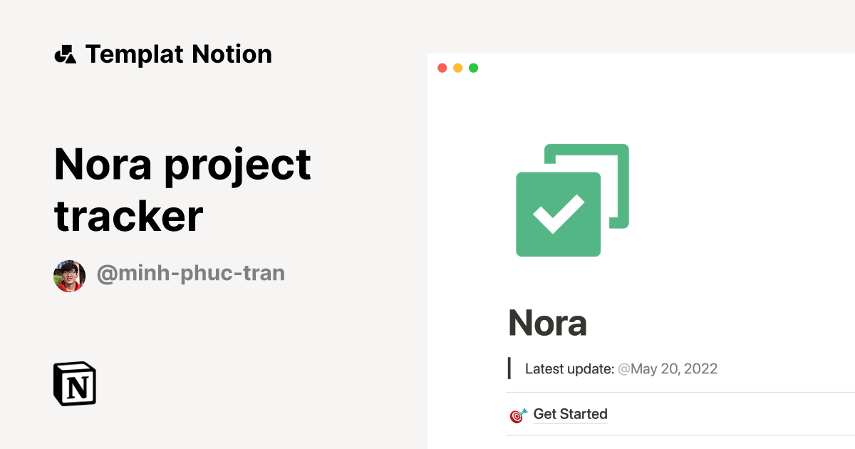 Nora project tracker Templat oleh Minh-Phuc Tran | Notion Marketplace