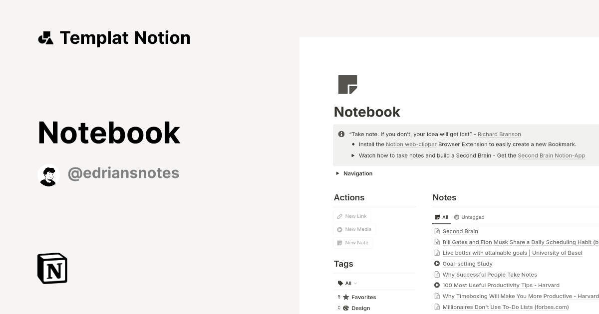 Templat Notebook | Notion Marketplace
