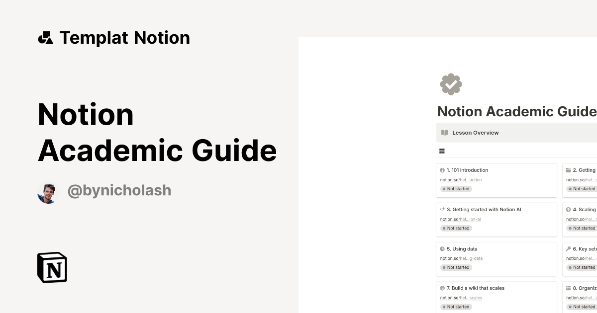 Templat Notion Academic Guide | Notion Marketplace