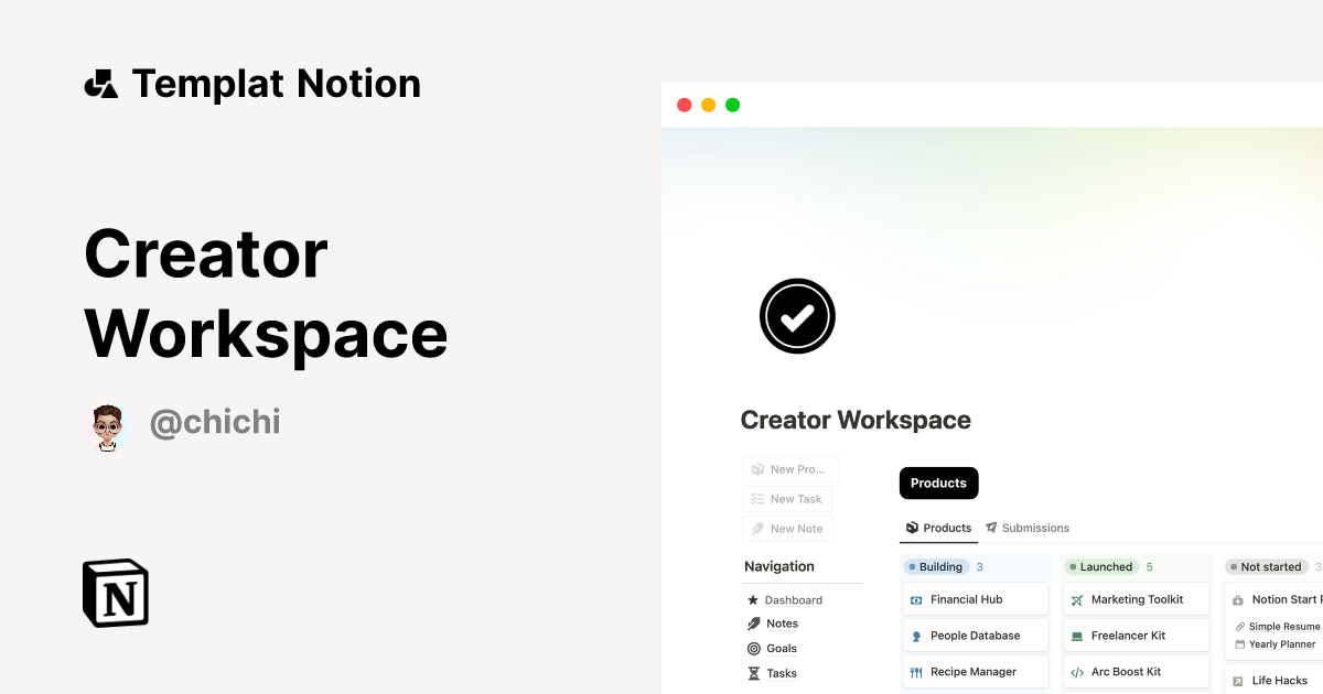 Templat Creator Workspace | Notion Marketplace
