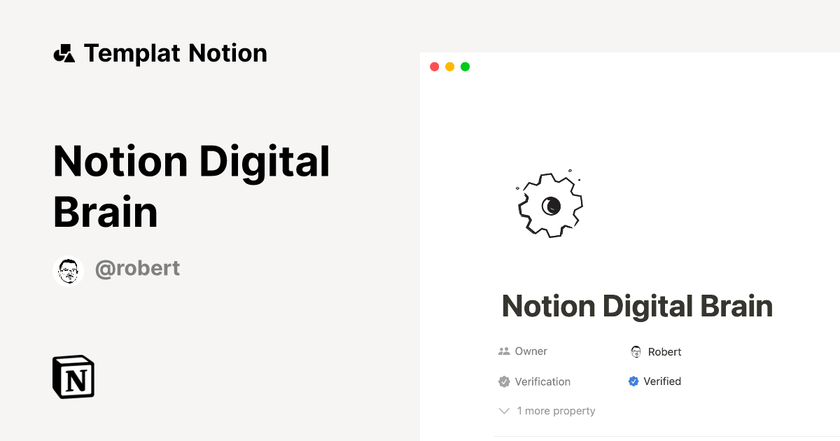 Notion Digital Brain Templat oleh Robert | Notion Marketplace