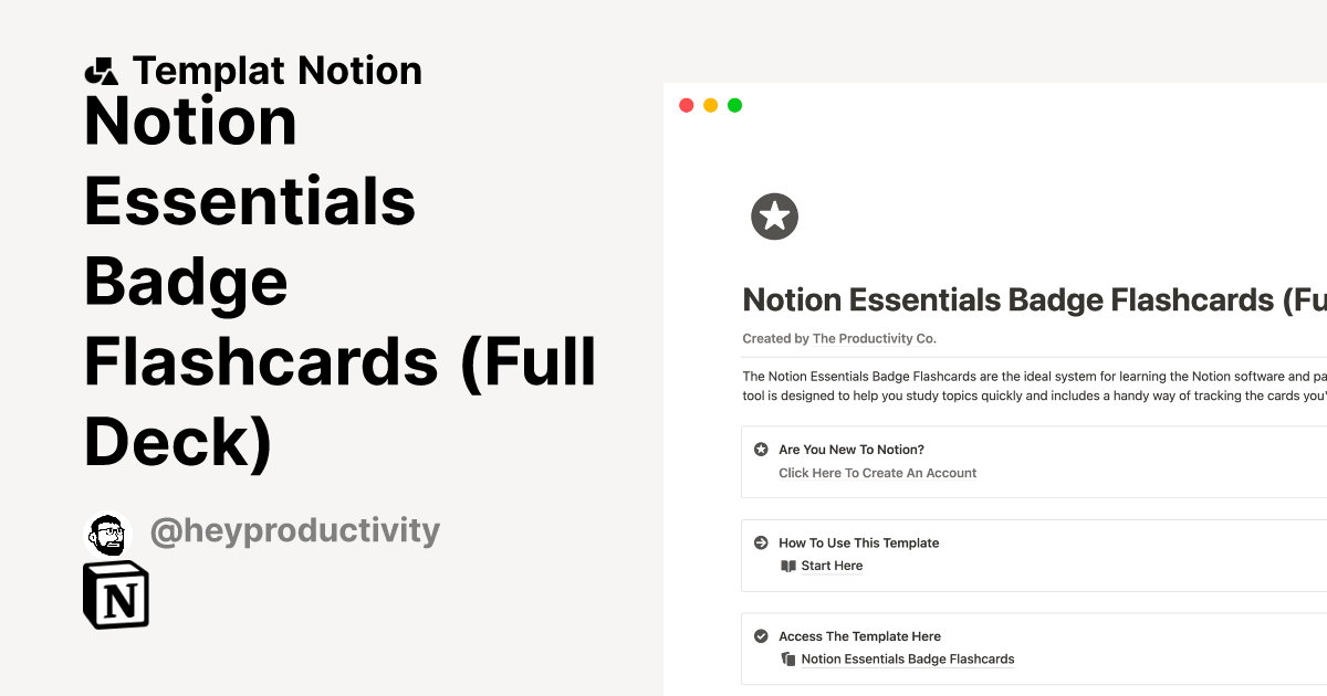 Notion Essentials Badge Flashcards (Full Deck) Templat oleh The ...