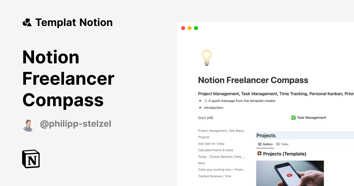 Templat Notion Freelancer Compass | Notion Marketplace