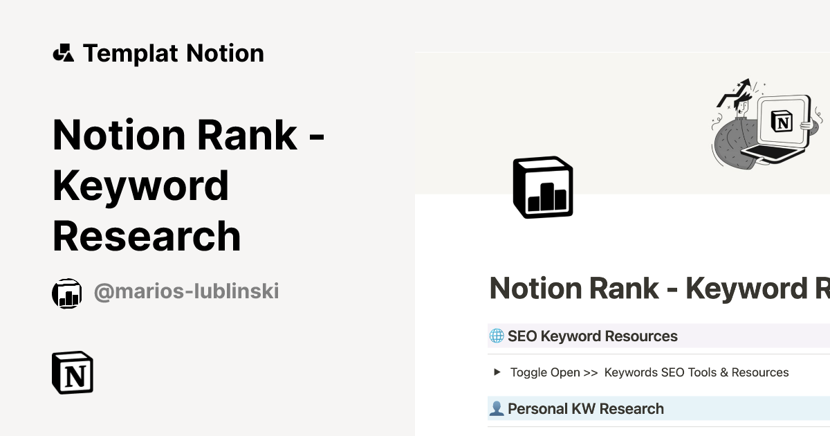 Templat Notion Rank - Keyword Research | Notion Marketplace