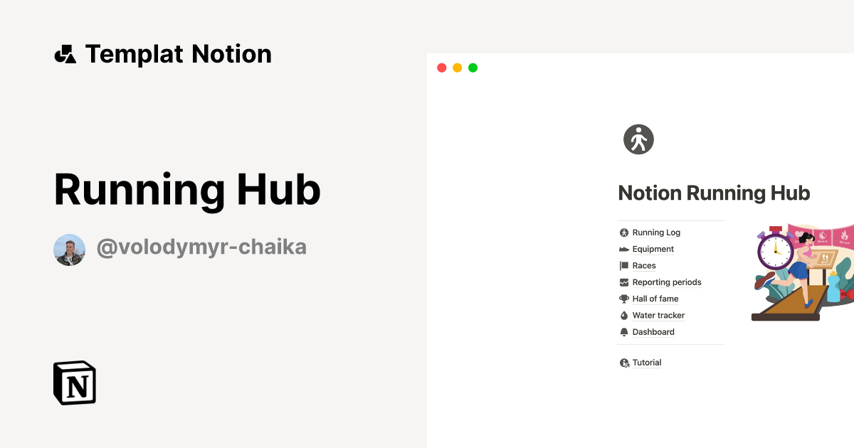 Running Hub Templat oleh Volodymyr Chaika | Notion Marketplace