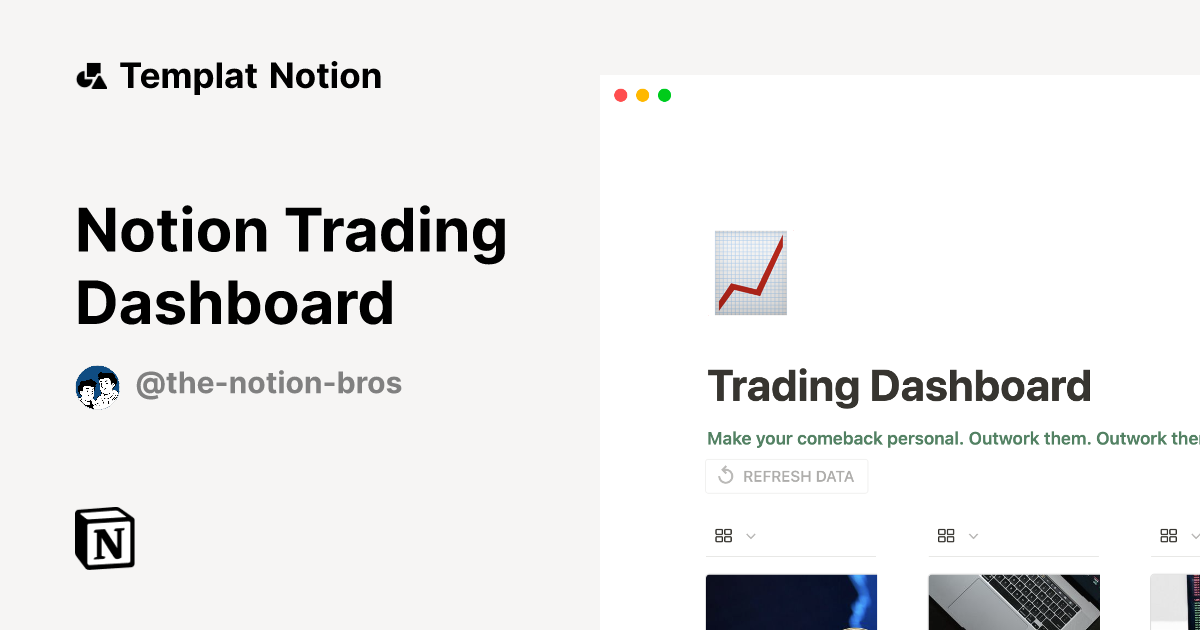 Notion Trading Dashboard Templat oleh The Notion Bros | Notion Marketplace