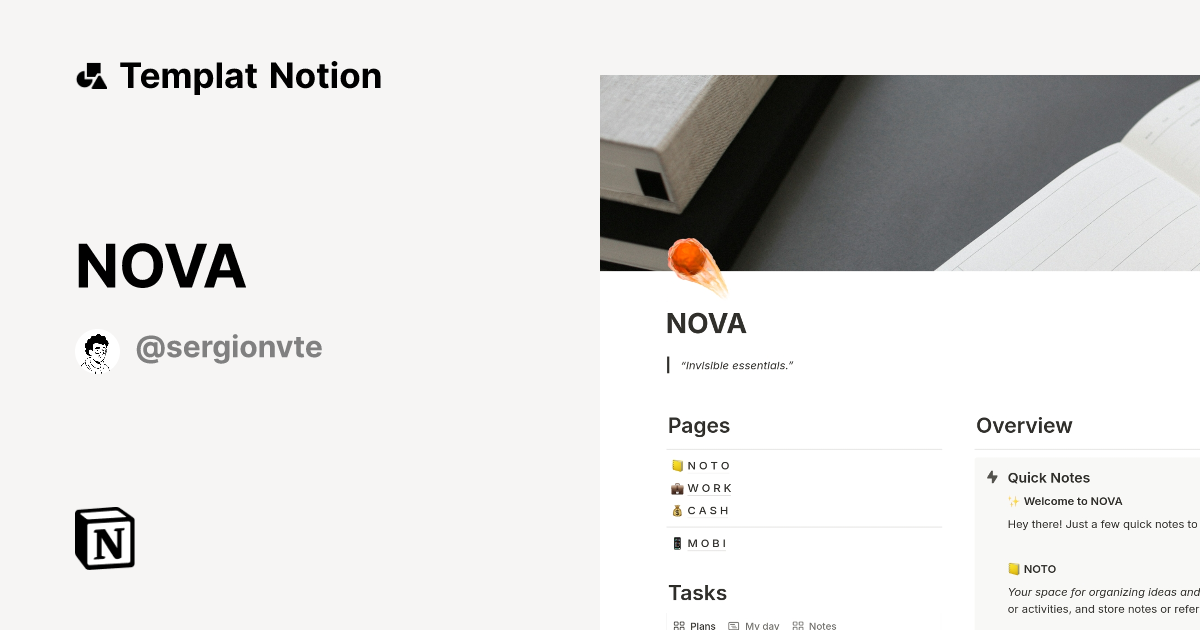 NOVA Templat oleh Sergio Navarrete | Notion Marketplace