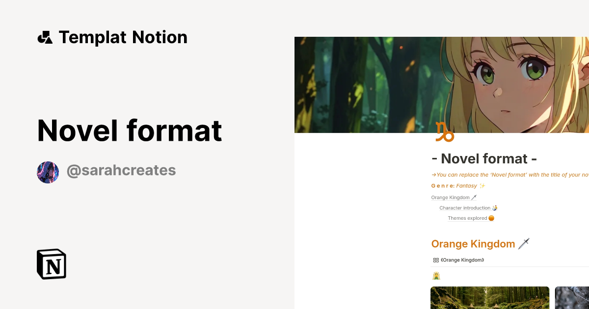 Templat Novel format | Notion Marketplace