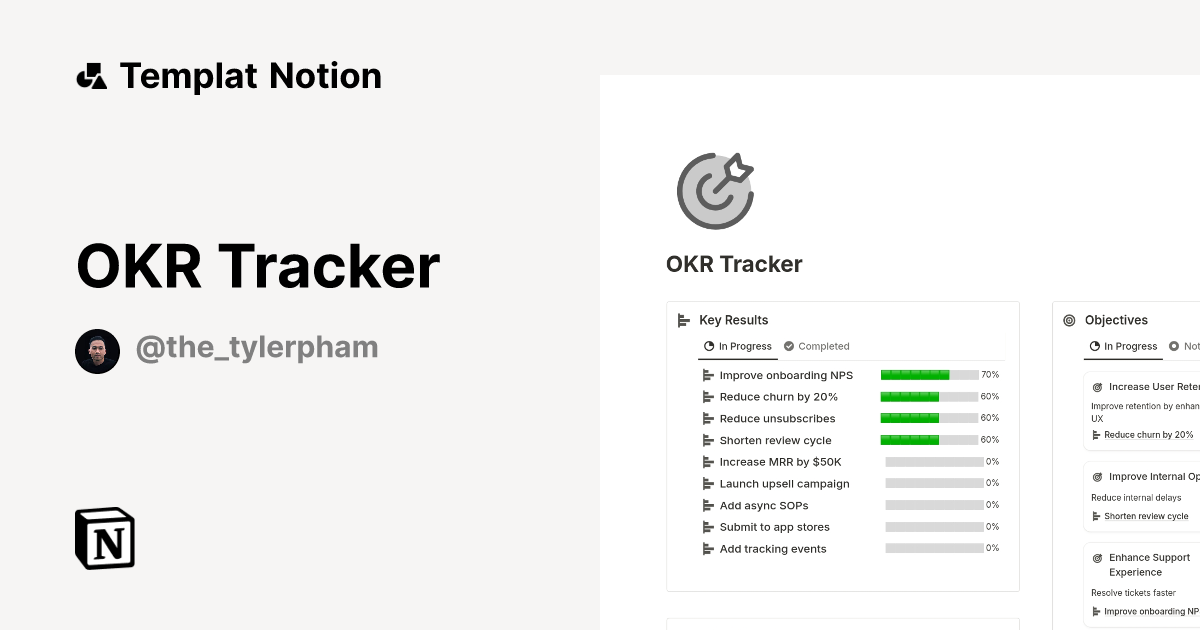 Templat OKR Tracker | Notion Marketplace