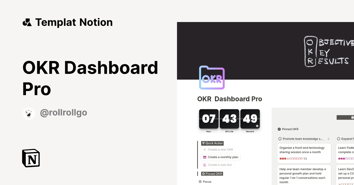 Templat OKR Dashboard Pro | Notion Marketplace