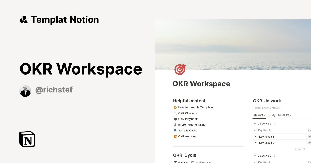 OKR Workspace Templat oleh Richard Stefani | Notion Marketplace