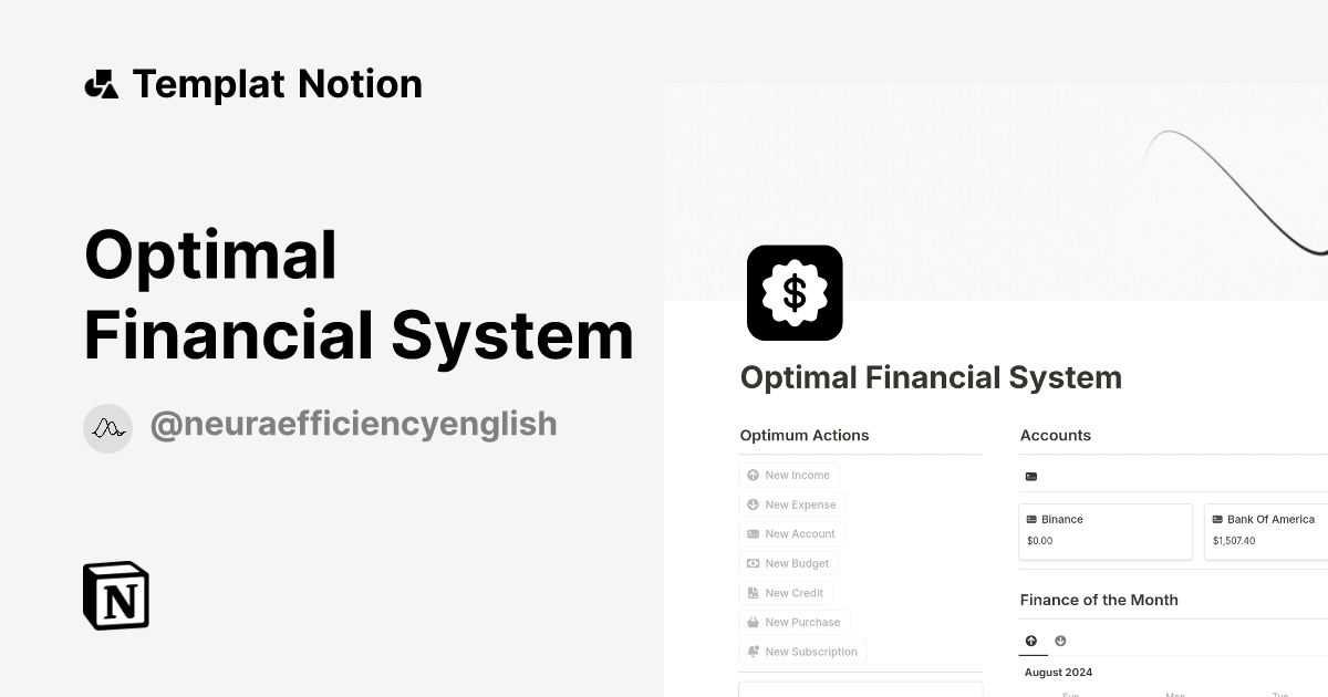 Templat Optimal Financial System | Notion Marketplace
