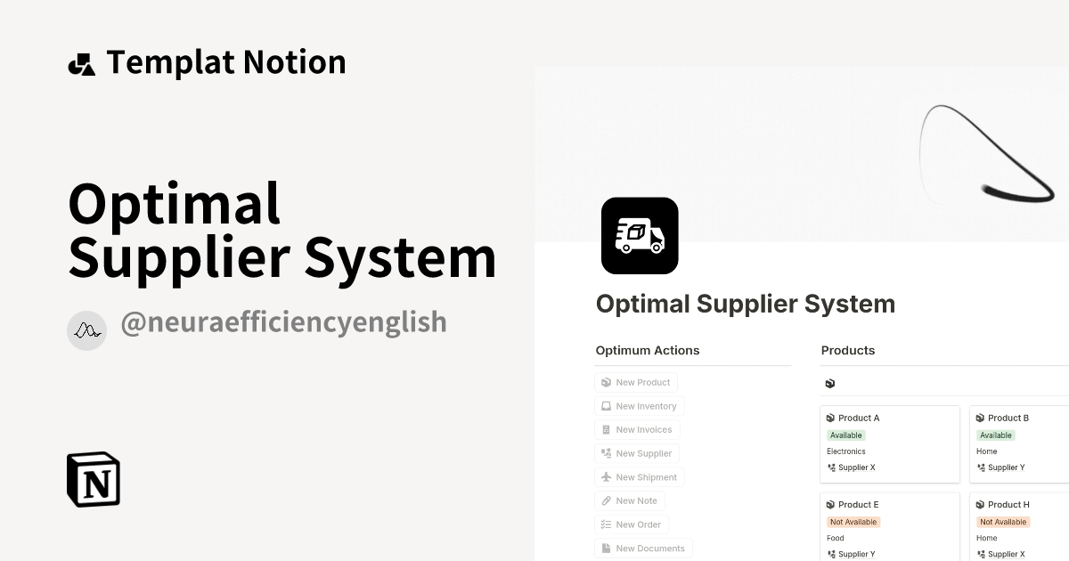 Templat Optimal Supplier System | Notion Marketplace